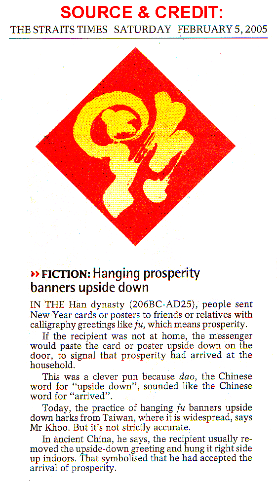 Hanging prosperity (FU) banners upside down - Chinese Culture (General ...